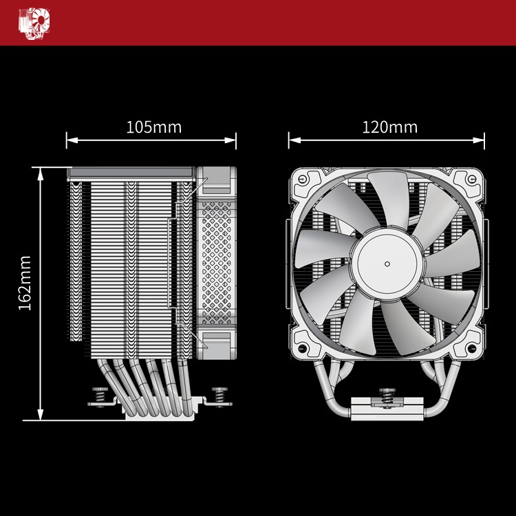 Jonsbo HX6240 Black / White High Performance 12cm Fan Cpu Cooler Cpu ...