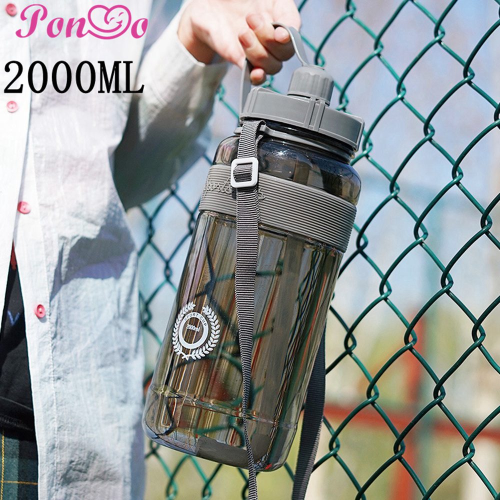 2000ml Water Bottle 2L Drinking Bottles BPA Free Large Capacity Plastic ...