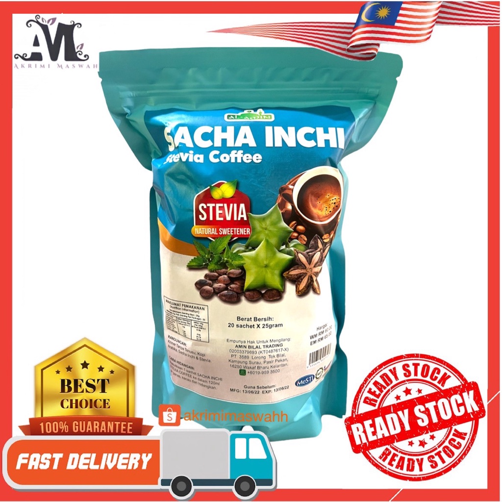 🔥SACHA INCHI + STEVIA KOPI COFFEE 20 SACHETx25g🔥 [READY STOCK]💯 ...