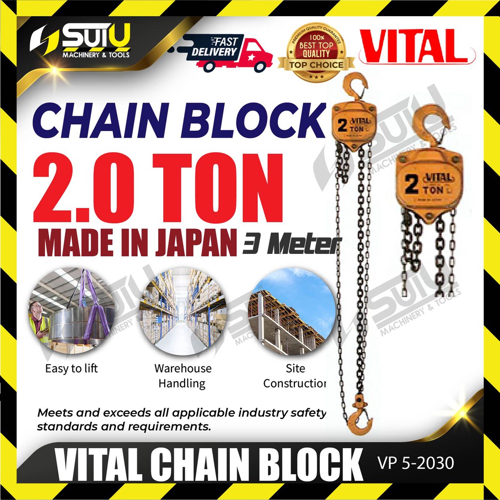 VITAL Chain Block 0.5ton x 3m / 1ton x 3 m / 1ton x 5m / 1.5 ton x 3m ...
