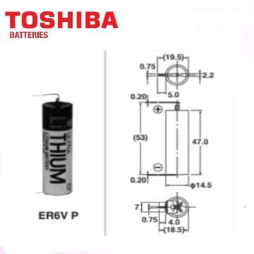 TOSHIBA JAPAN ER6V P / 3.6V LITHIUM BATTERY - 100% ORIGINAL FROM JAPAN ...