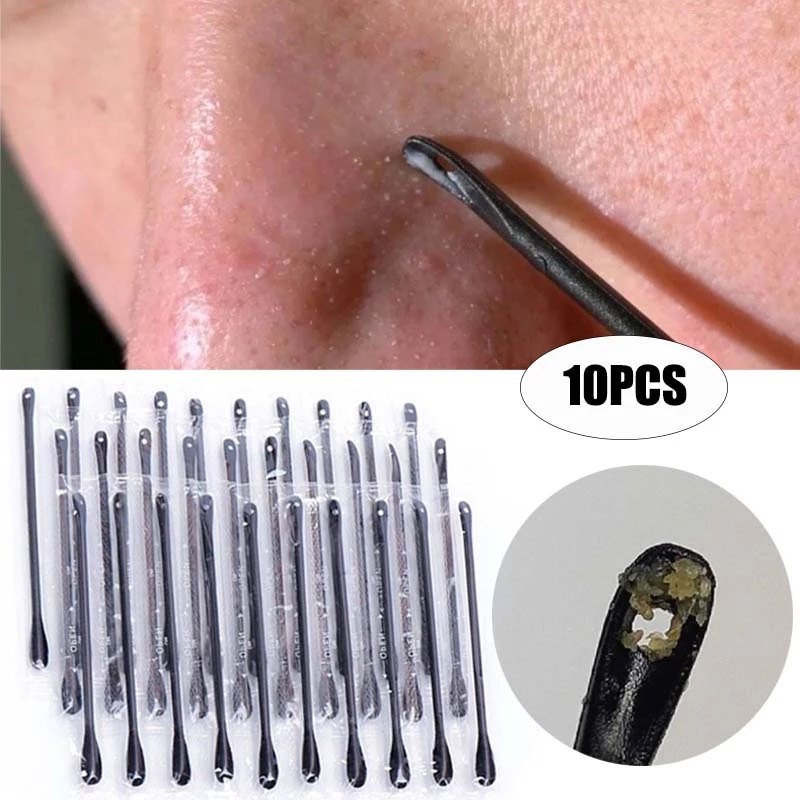 10Pcs Disposable Blackhead Remove Cotton Swab / Double Head Earwax Acne ...