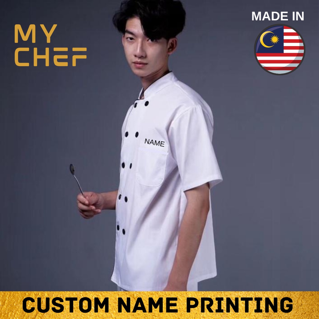 READY STOCK Chef Uniform Chef Coat Chef Jacket Baju Chef Cotton Cafe ...