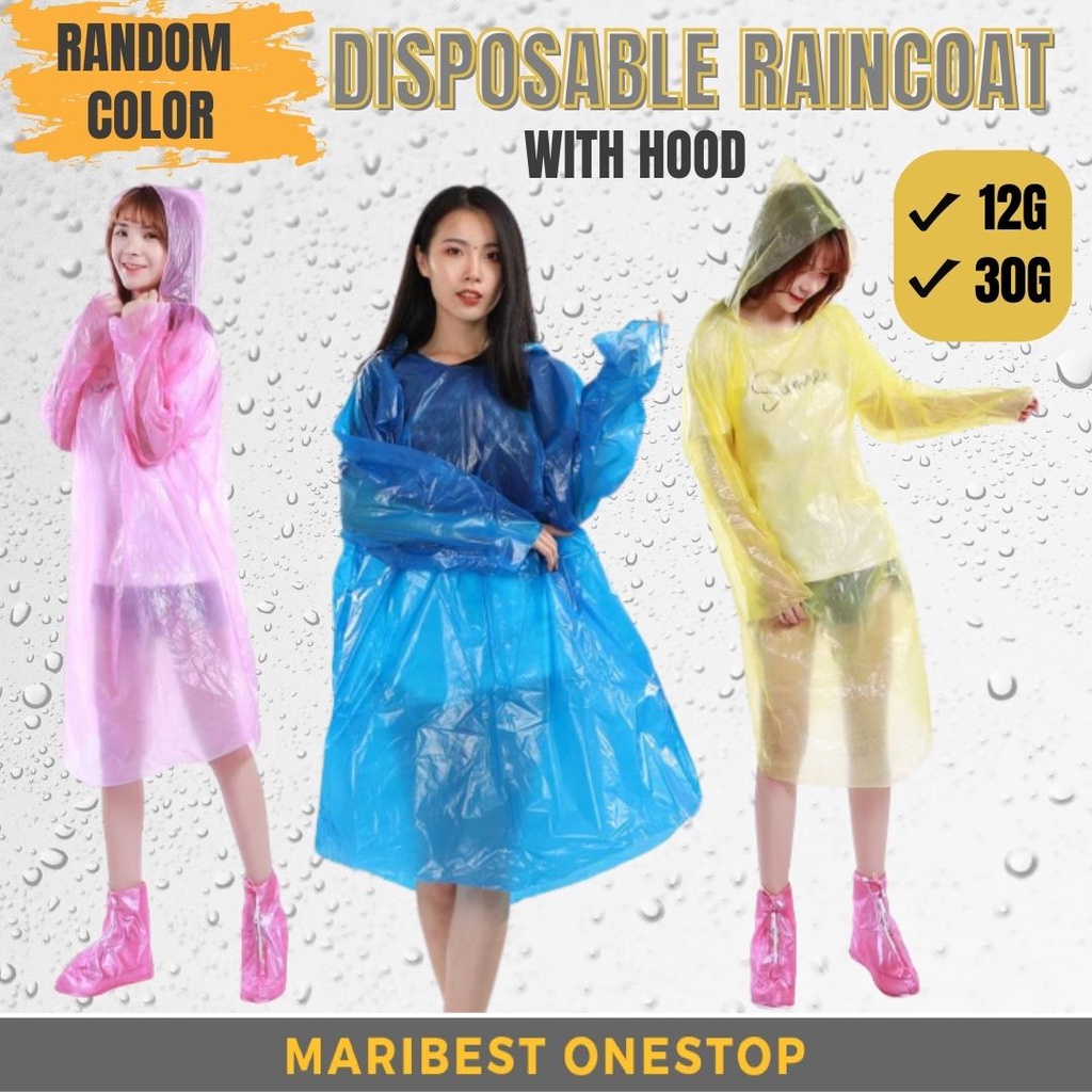 Random Color 12g/30g/60g Adult Disposable Rain Coat Baju Hujan ...