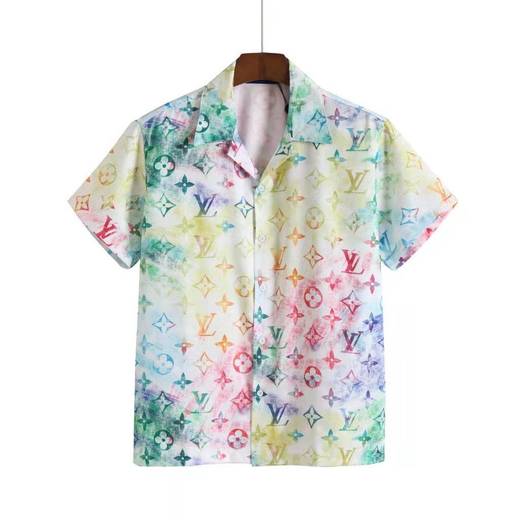 Q10# New Summer Louis Vuitton Men's Graphic Digital Print Short Sleeve ...