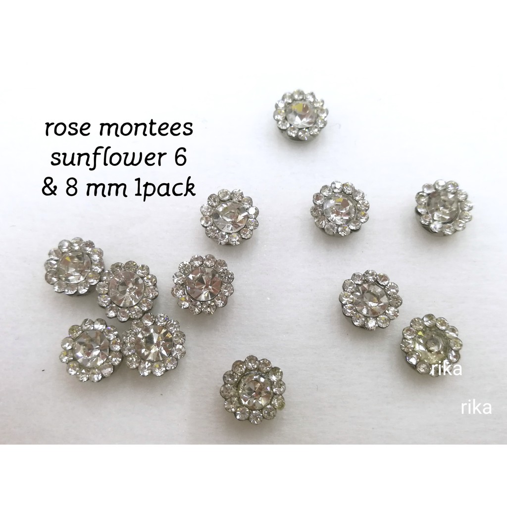 Rose Montees crystal sunflower gred AAA+ 6 & 8 mm 1pack | Shopee Malaysia