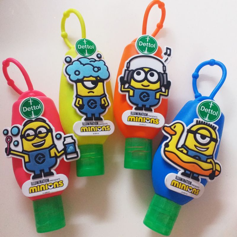 Minions hand sanitizer holder + Dettol hand sanitizer 50ml (Exp.2023 ...