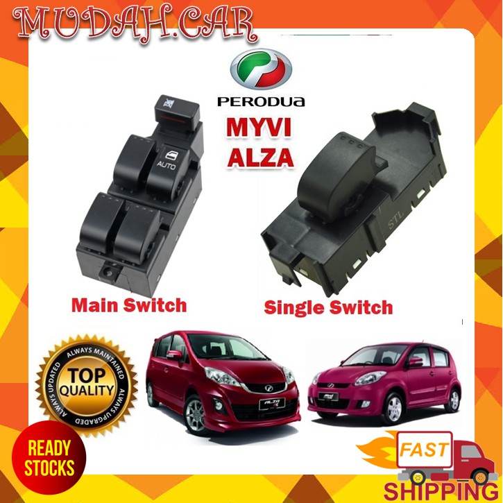 Power Window Single Switch and Main Switch Perodua Myvi Alza Suis ...