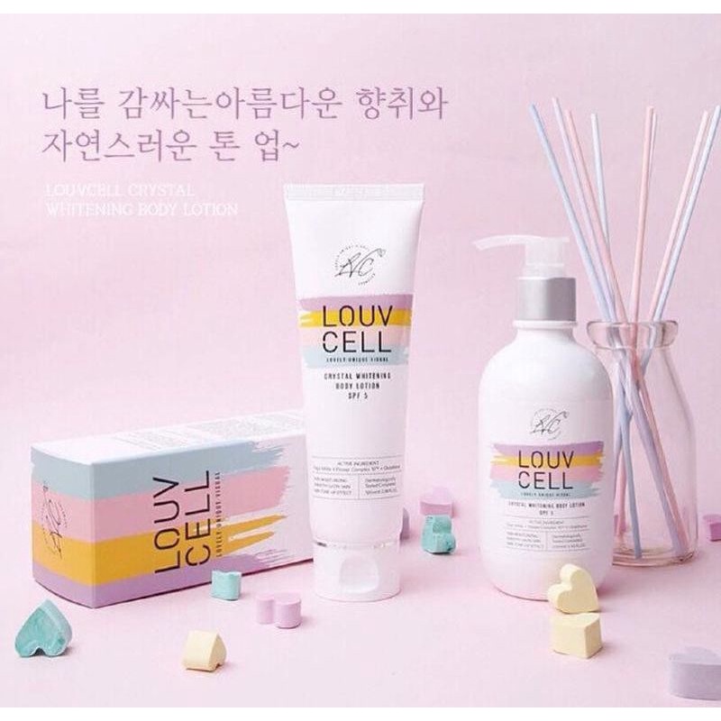 LOUV CELL Crystal Whitening Body Lotion SPF 5 250ml - 120ml | Shopee ...