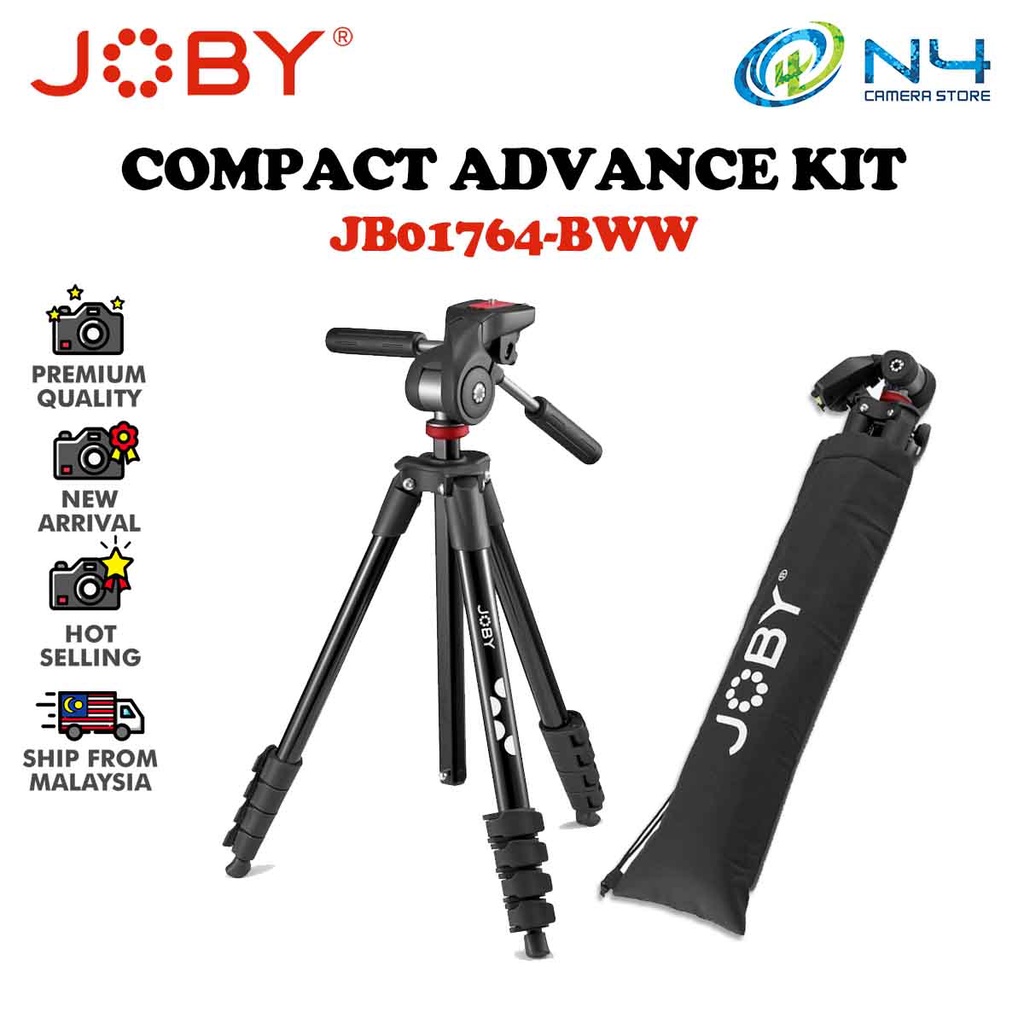 Joby Compact Advanced Kit JB01764-BWW 3-way head loaded tripod kit with ...