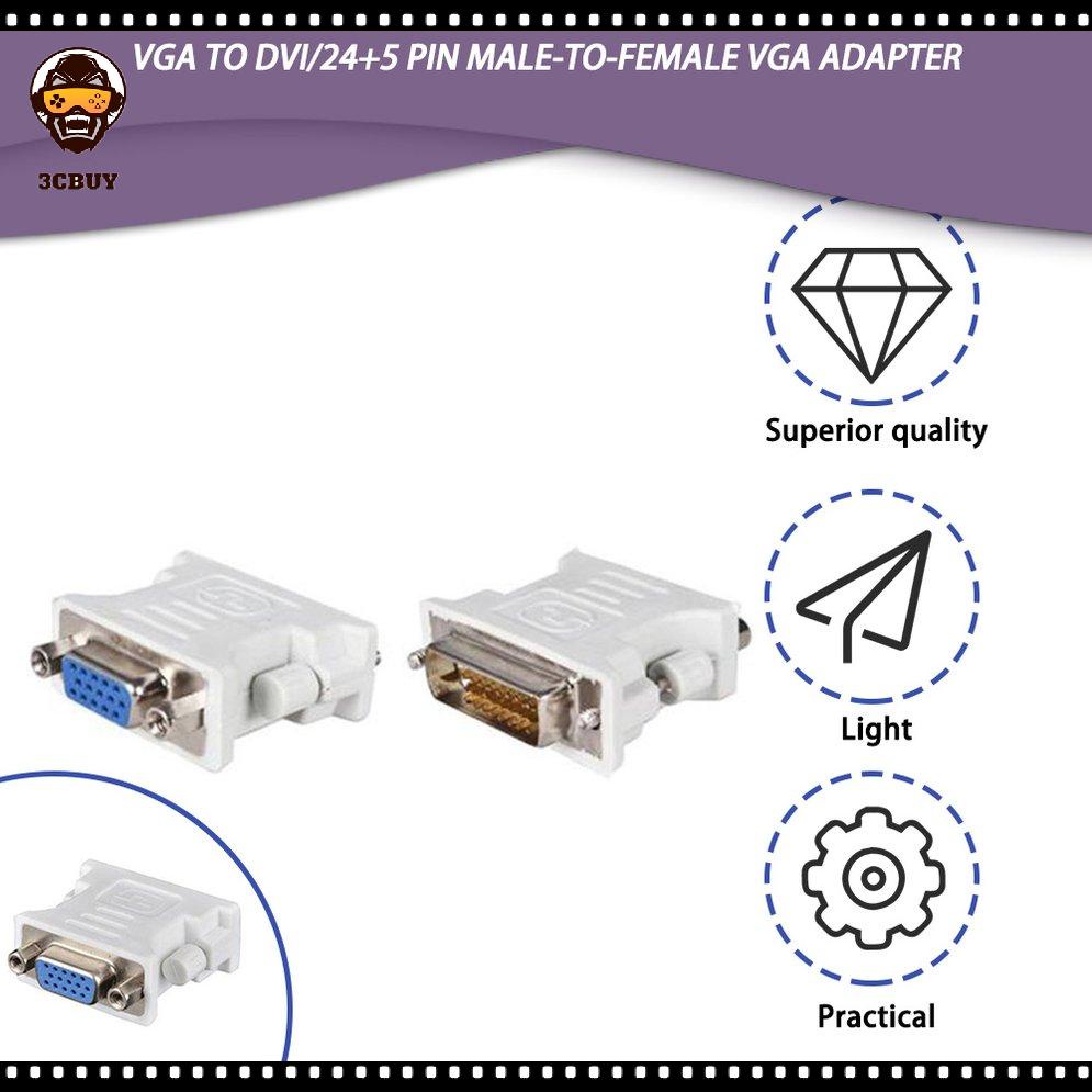 COD Adapter VGA To DVI D/24+1 Pin Male To VGA Female Socket Adapter ...