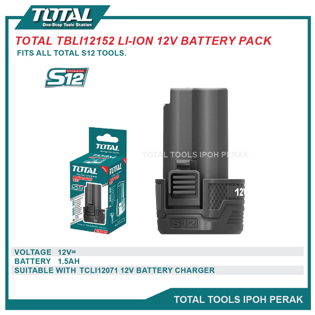 TOTAL TBLI12152 Li-ion 12V Battery Pack | Shopee Malaysia