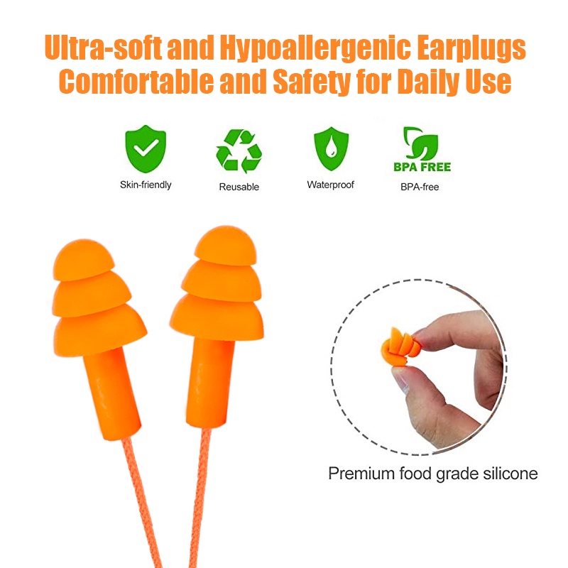 1 Pairs Ear Plugs With Box Noise Reduction EarPlugs for Sleep Swim ...