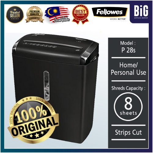 【READY STOCK | 100% ORIGINAL】FELLOWES P28 PAPER SHREDDER STRIP CUT 8 ...