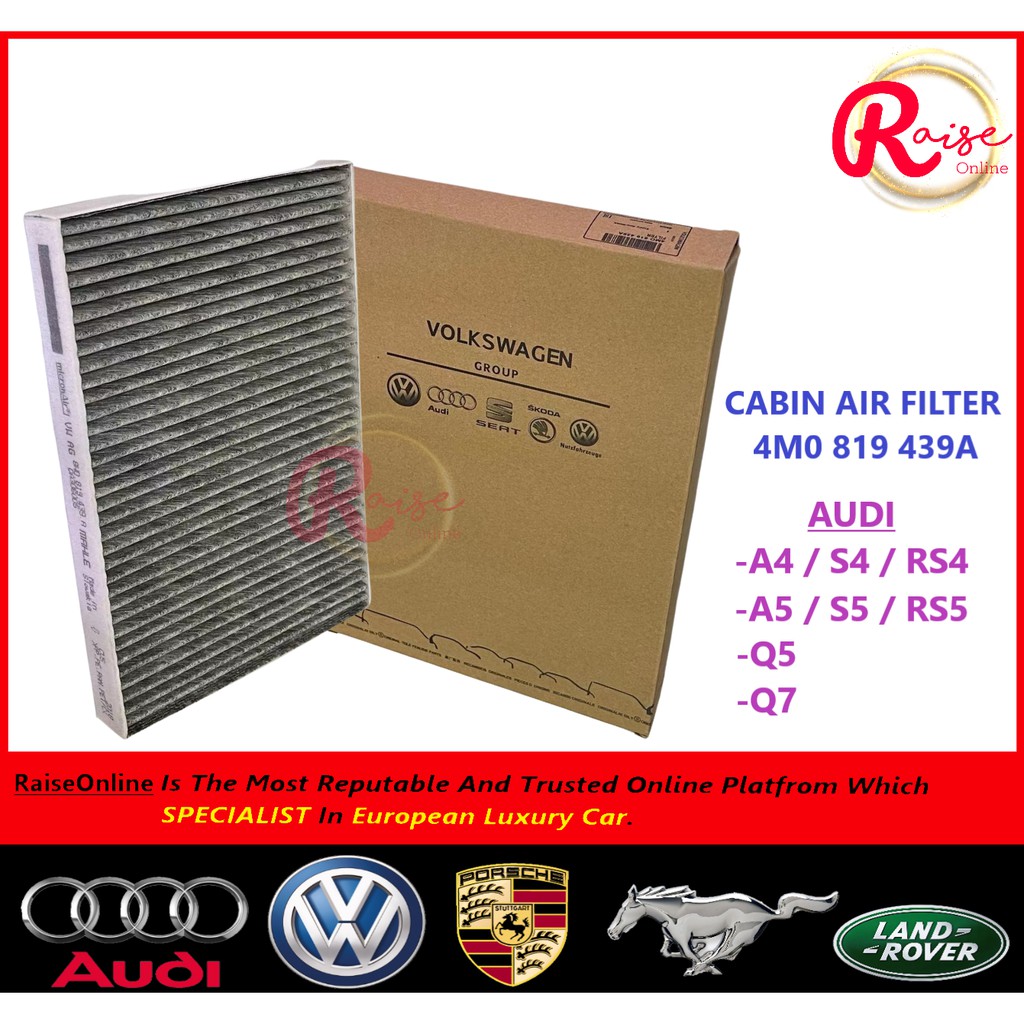 VOLKSWAGEN/AUDI CABIN FILTER (A4 A5 S4 S5 Q5 SQ5 Q7, CHARCOAL ...