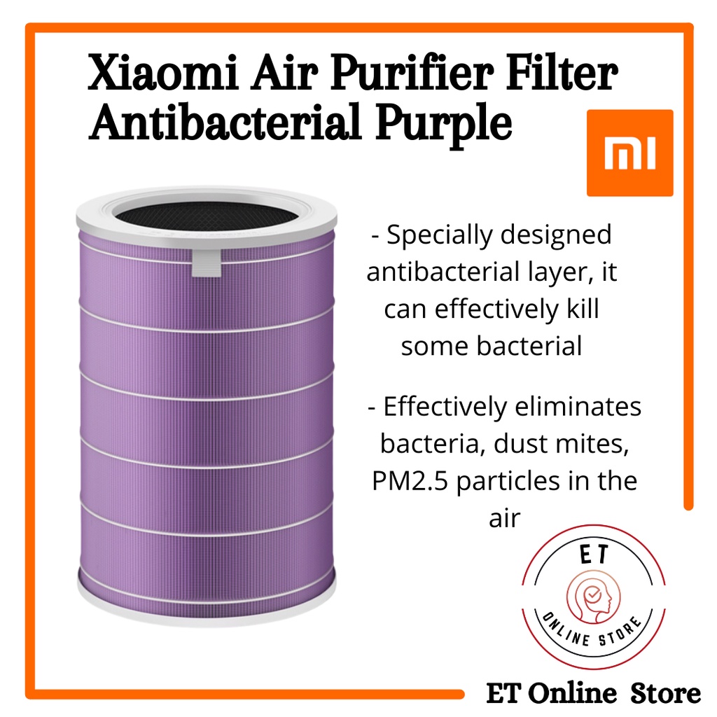 Xiaomi Mi Air Purifier HEPA Filter (Grey), Antibacterial Filter (Purple ...