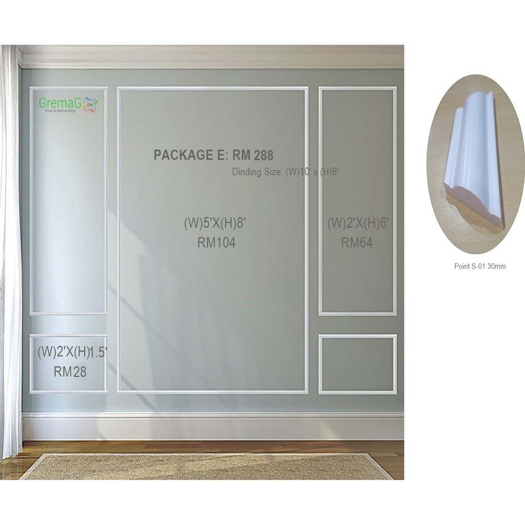 KOREA WAINSCOTING DIY PACKAGE/Easy install/Wainscoting set/Siap dah ...