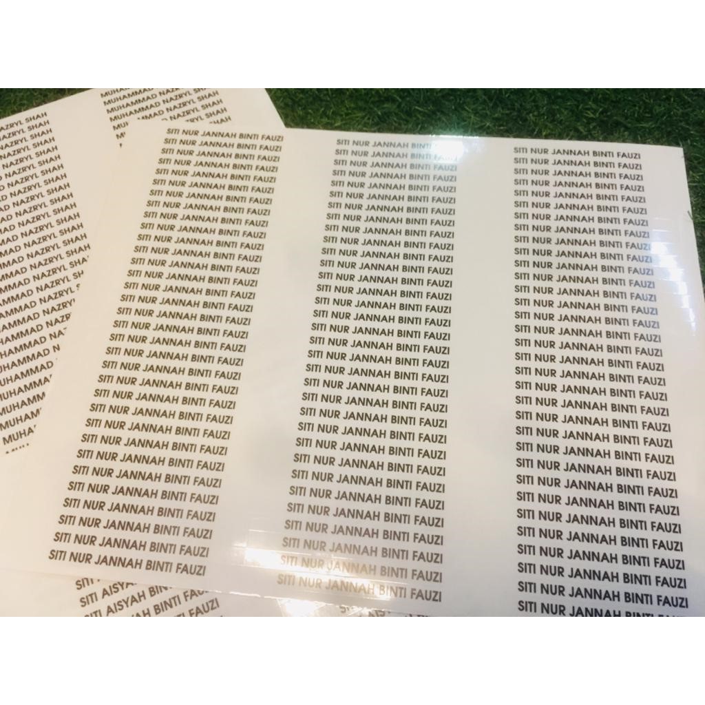 Transparent Clear Sticker Name for School Book Personal Belonging Peel ...