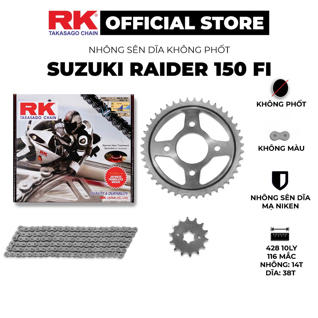 Rk Takasago Chain Chain Sprocket for Suzuki Raider 150 Fi motorbike, 10 ...