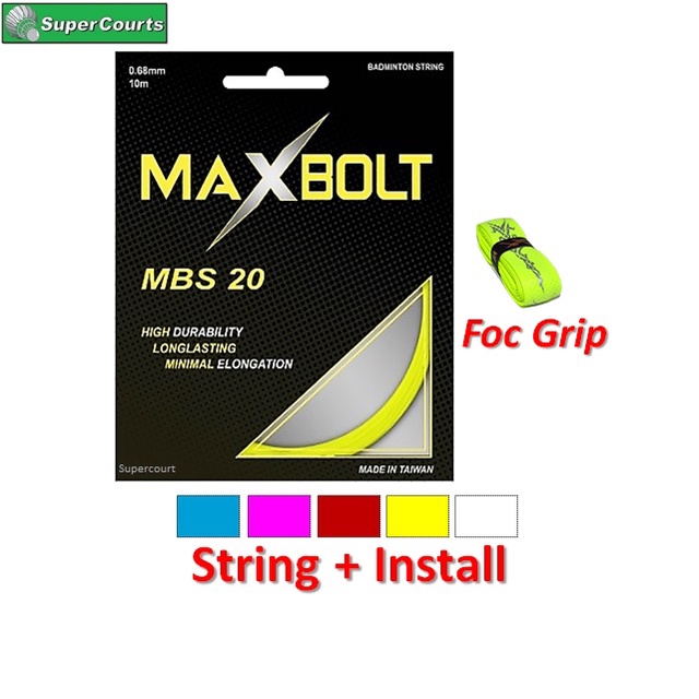 Maxbolt MBS 20 Foc Grip Original Badminton String (Include Stringing ...