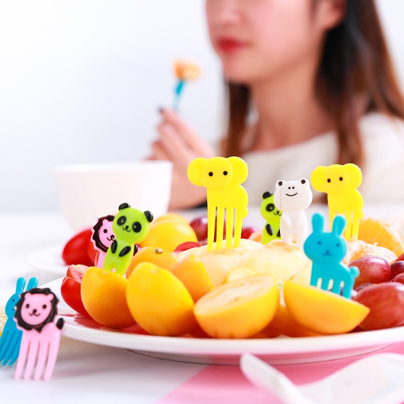 Household Cartoon Fruit Fork Creative Children Animal Cute Plastic ...