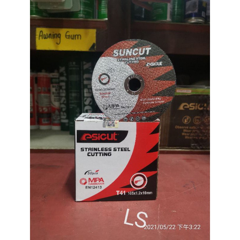 ORIGINAL 🇲🇾 Suncut esicut 4inch 4''x1.2x16mm stainless steel cutting ...