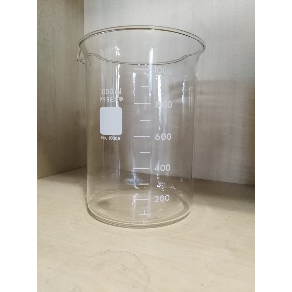 PYREX BEAKERS 1000ml, LOW FORM, with capacity indicator glass beaker ...