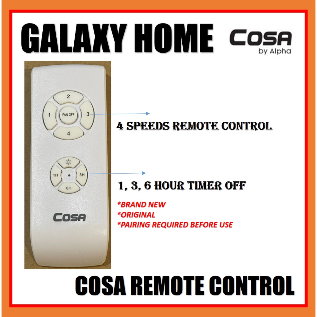 ALPHA / COSA Xpress Series 4 SPEEDS CEILING FAN ORIGINAL REMOTE CONTROL ...