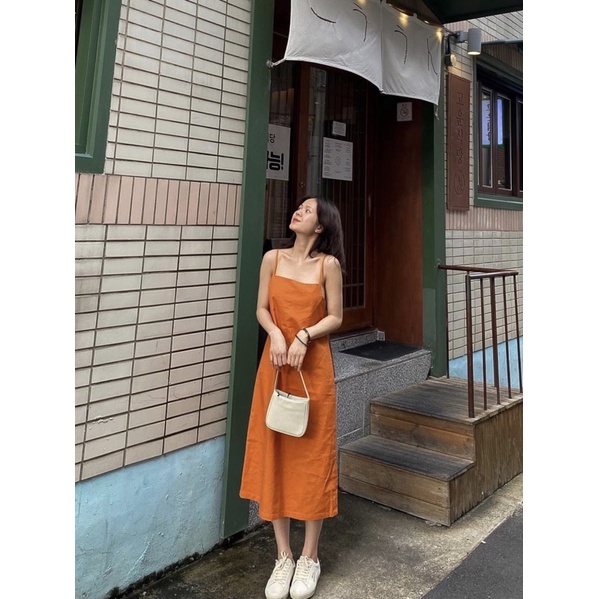 SHU SHI - Basic Lightweight Down Dress with Adjustable Linen Straps ...