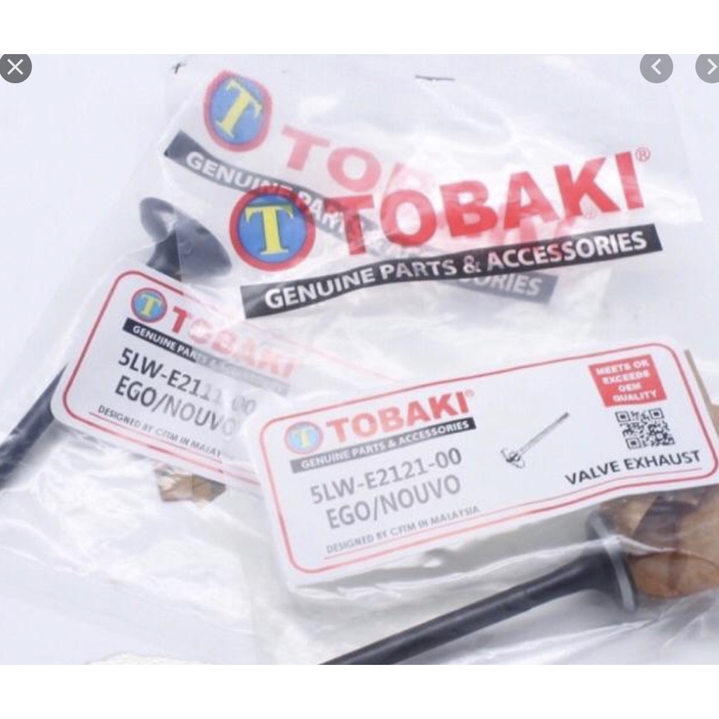 YAMAHA EGO NOUVO INTAKE VALVE + EXHAUST VALVE 100% ORIGINAL TOBAKI ...