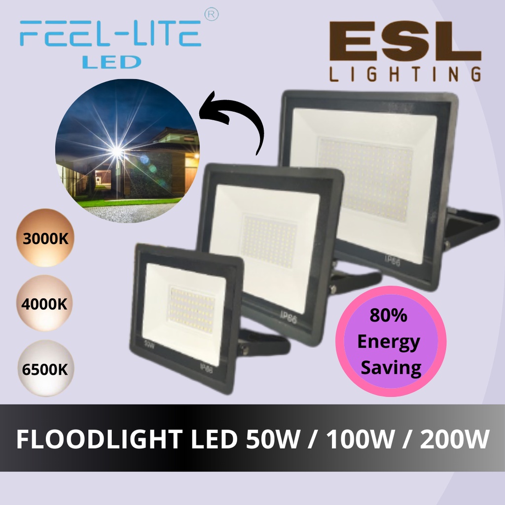 FEEL-LITE LED Flood Light Panel Light 80% Energy Saving ( 50W / 100W ...