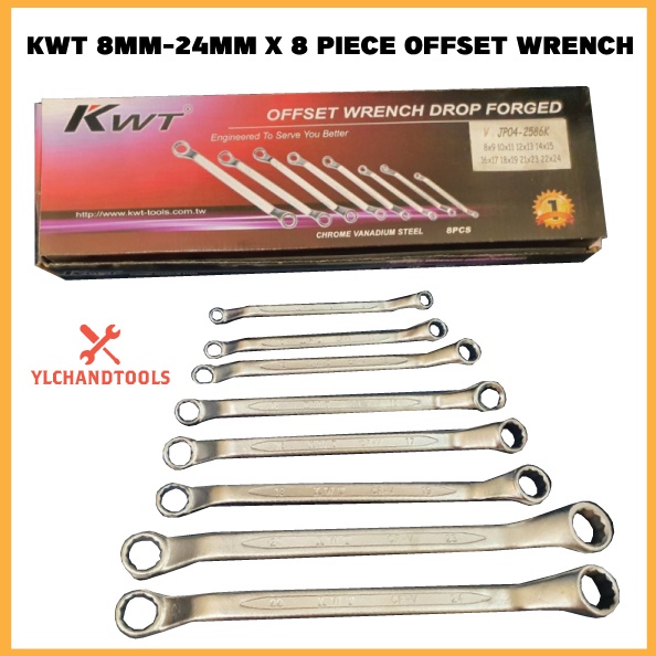 KWT 8MM-24MM x 8 PIECE OFFSET RING SPANNER SET ( MADE IN TAIWAN ) | Shopee Malaysia