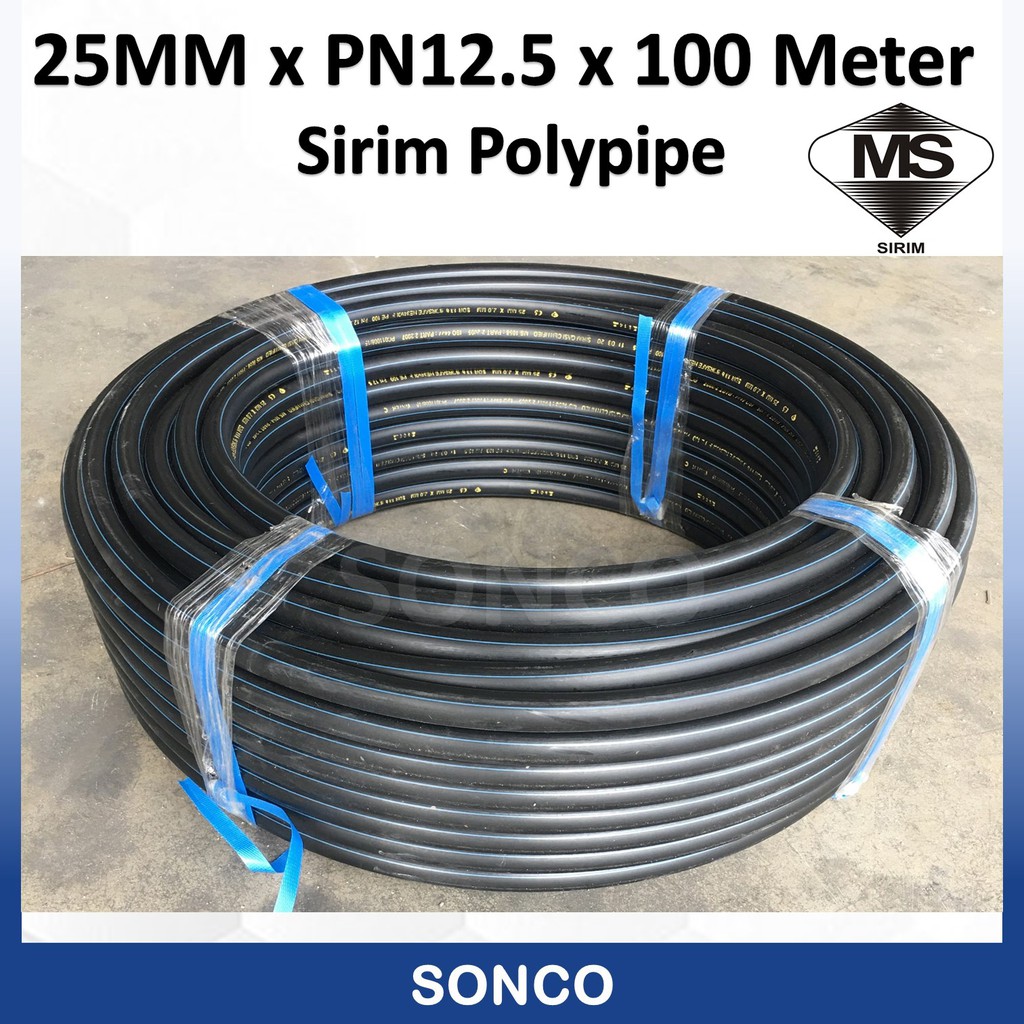 ( Sirim Approval ) 25MM x 100M High Density Polyethylene HDPE Poly Pipe Polypipe PE100 Sirim ...
