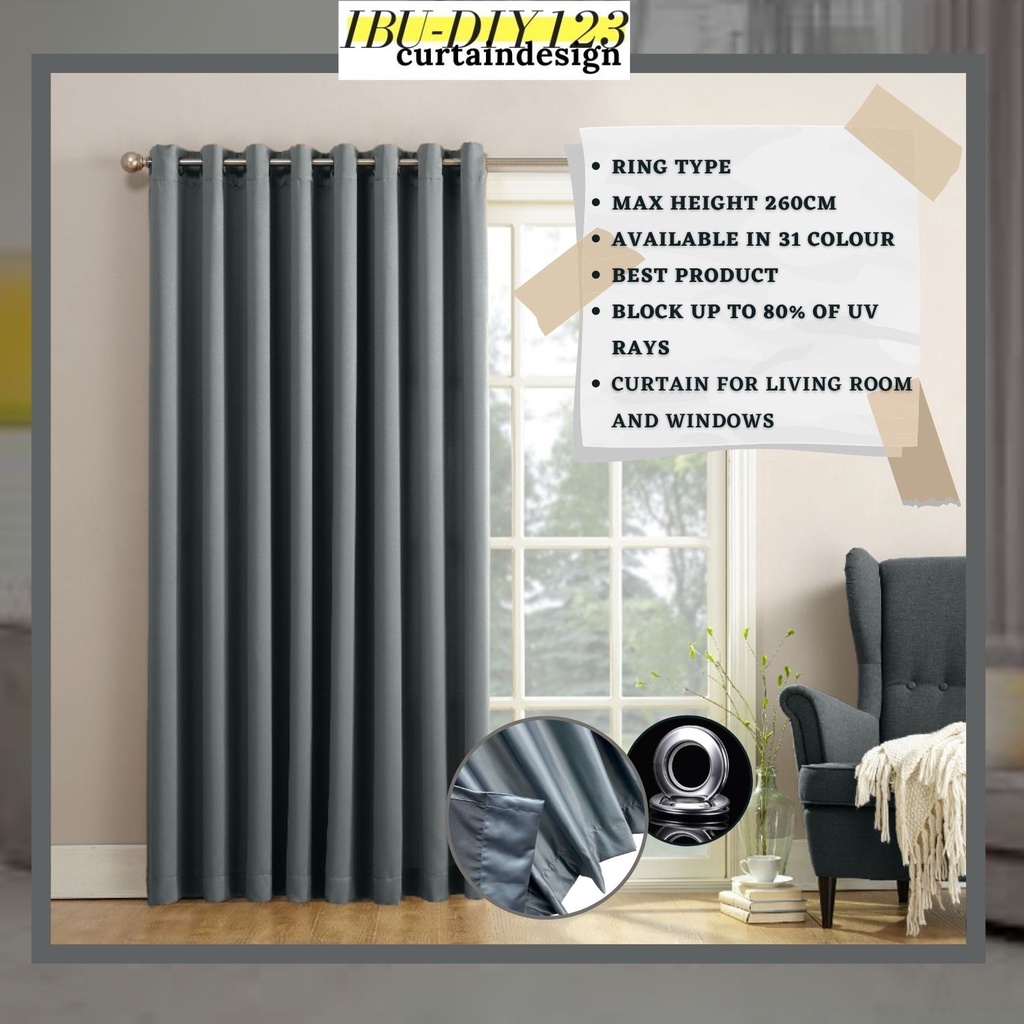 A10 Ready Made Curtain!!! Siap Jahit Langsir ,Langsir RAYA Kain Tebal ...