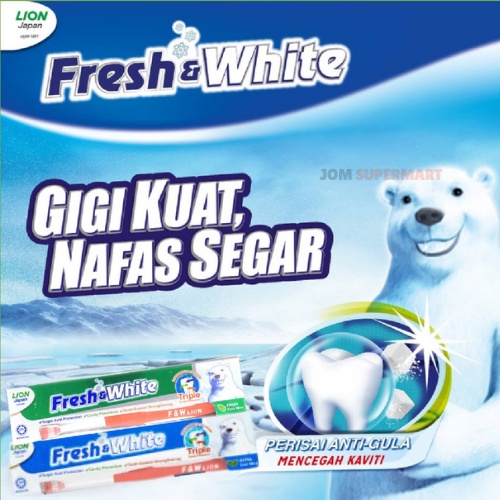 LION Fresh White Toothpaste Ubat gigi 3 Flavor 160g Shopee Malaysia