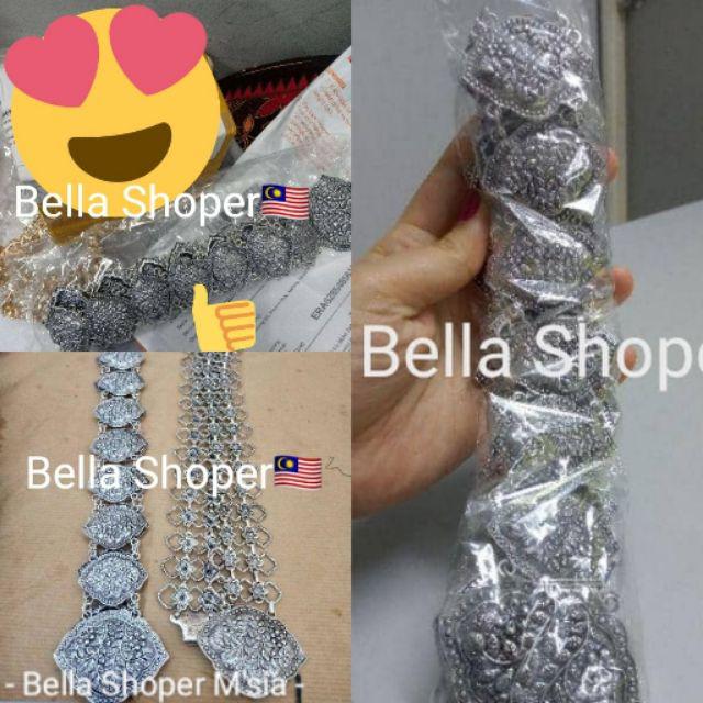 Tali Pinggang Baju Kebaya Pengantin Belt Besi Metal Gold Silver ...