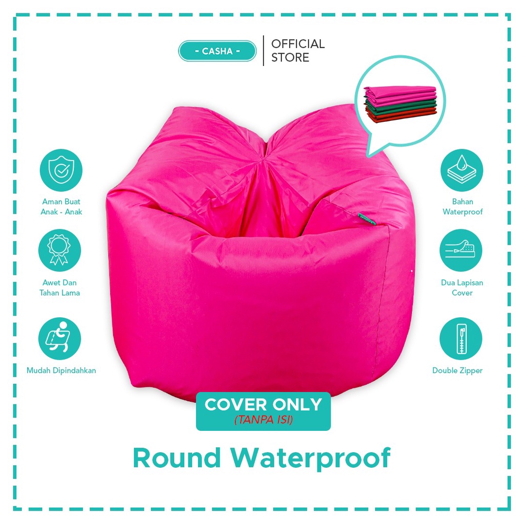 (COVER Only) Beanbag Round Waterproof - Adult Bean Bag - No Contents ...