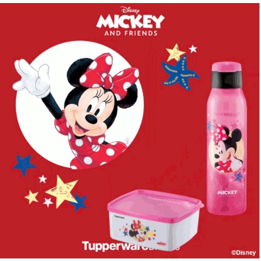 Tupperware Mickey+ Minnie Eco Bottle 500ml and Snack Box (1 set 2 pcs ...