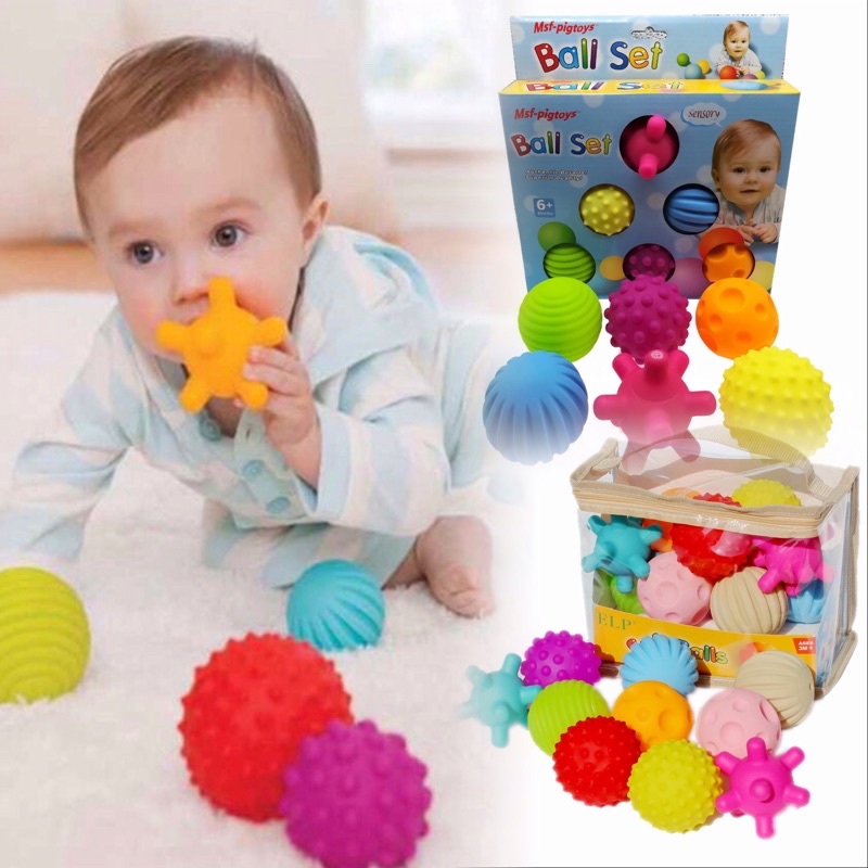 🐳6pcs 10pcs Baby Sensory Touch Hand Ball Toys | Rubber Textured For ...