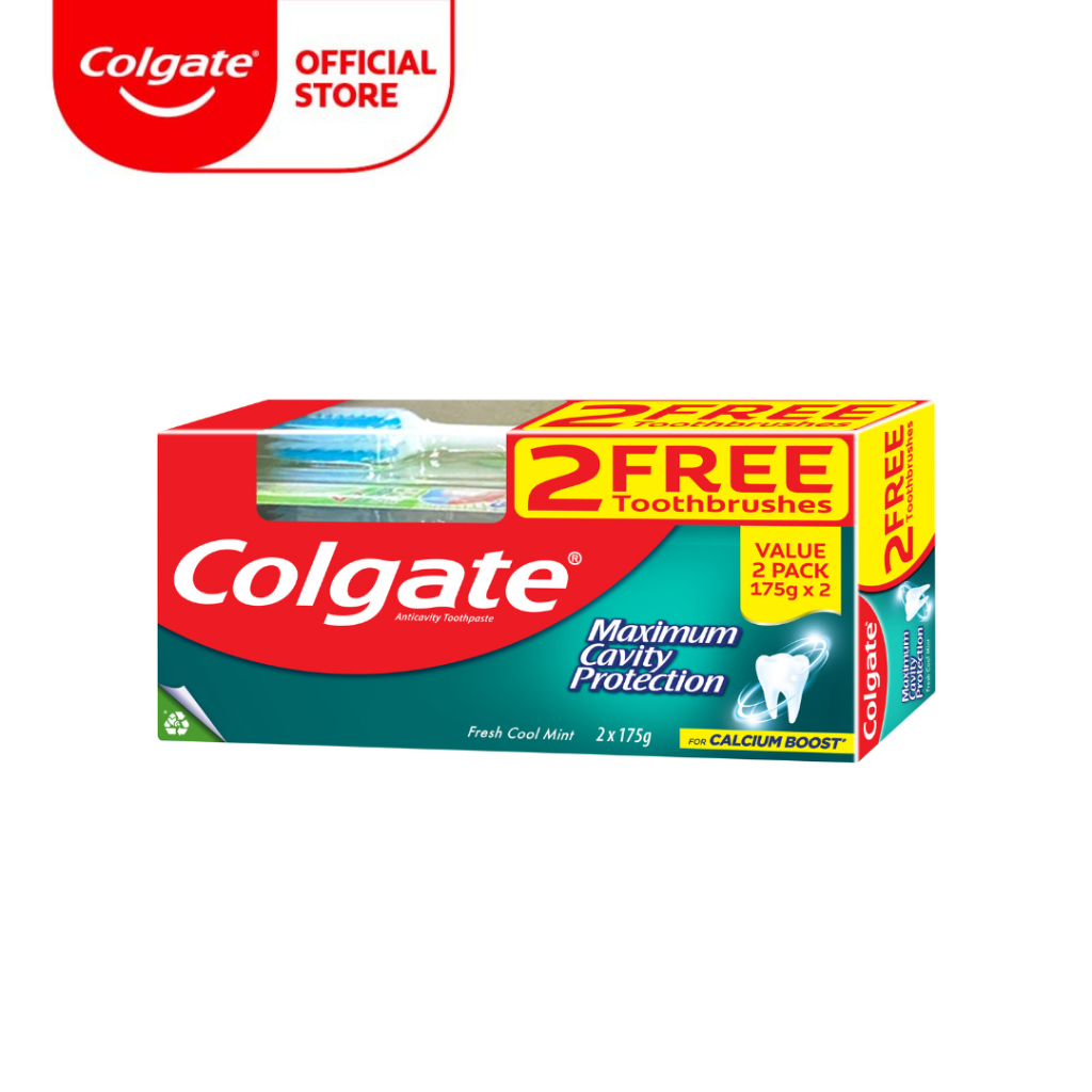 Colgate Maximum Cavity Protection 175gm Fresh Cool Mint Twin Free 2 ...