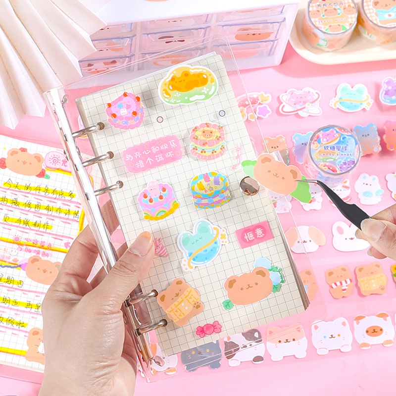 Lovely Cartoon Waterproof PVC Stickers Tape Student Stationery Deco DIY ...