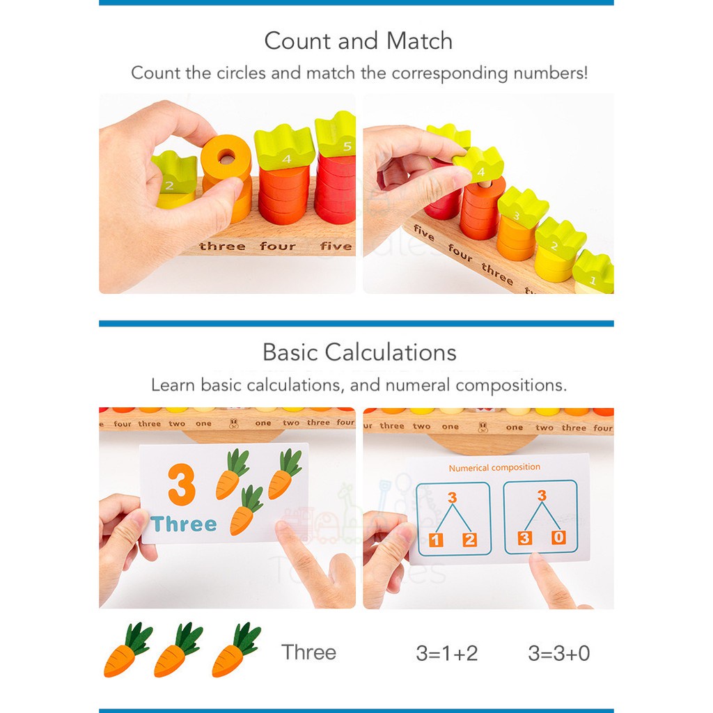 Educational Toy 🍭 Wooden Rabbit & Carrot Balancing Toy Early Maths ...