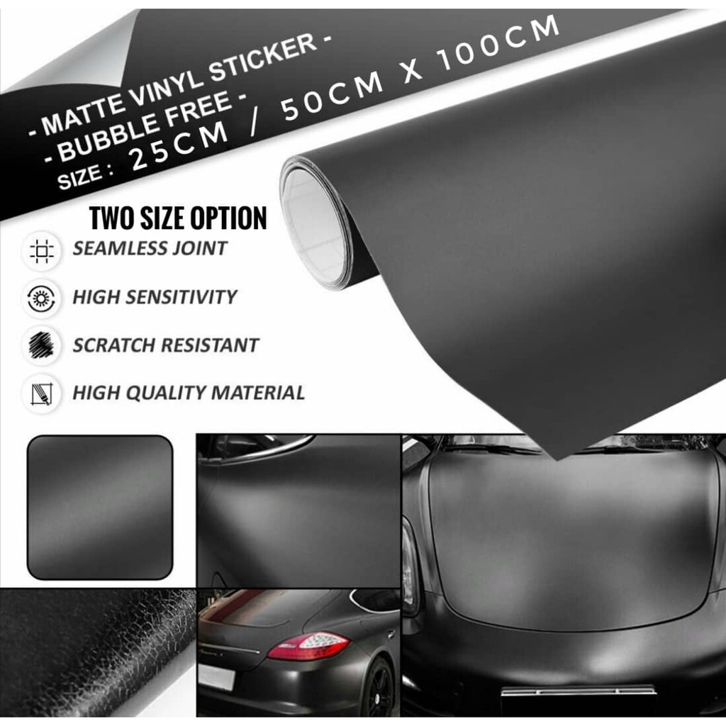 Car Sticker Matte Black Vinyl Film Sheets Sticker Decoration Custom Car ...