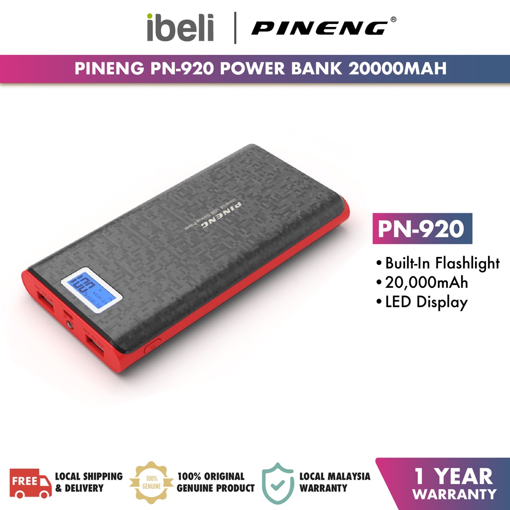 Pineng PN-920 20000mAh Power Bank PN920 | Shopee Malaysia