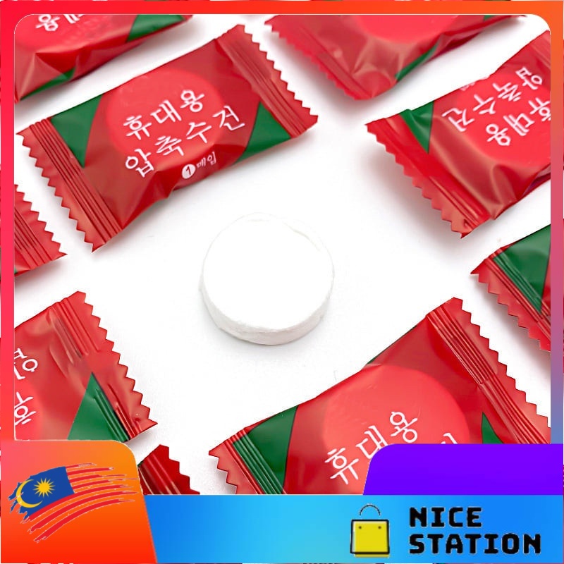 (1 PC) Compressed Towel Disposable Candy Cotton Cleansing Tower Square ...