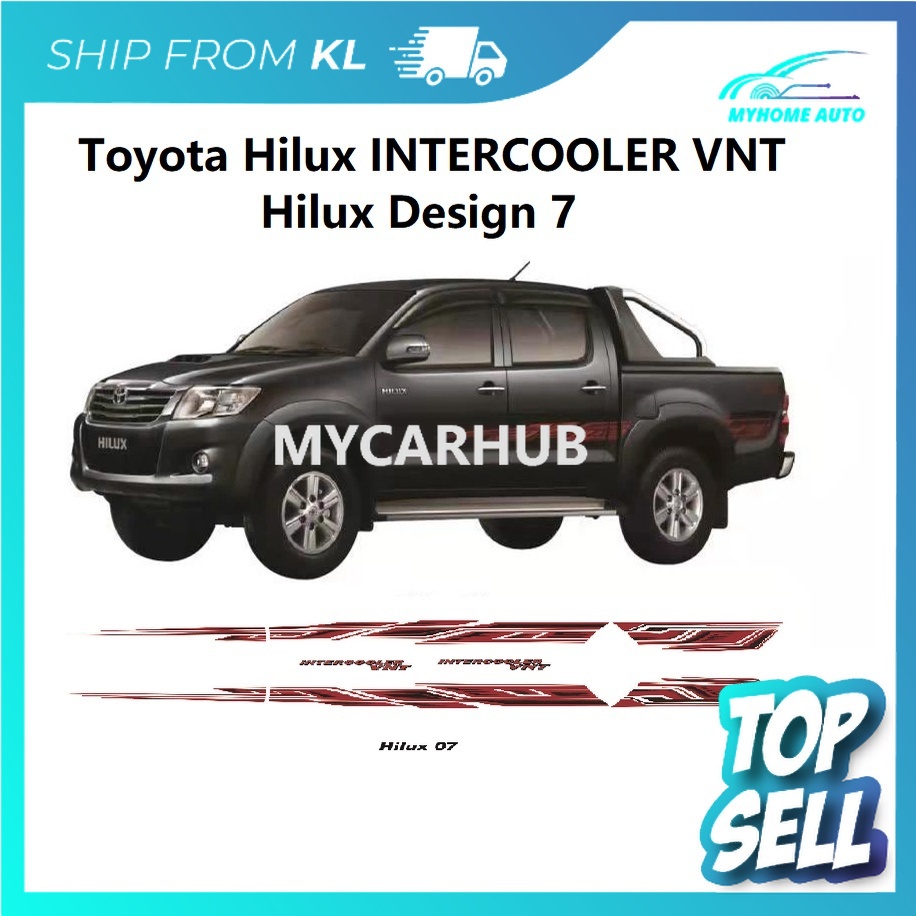 Toyota Hilux INTERCOOLER VNT Original Design Car Side Body Sticker ...
