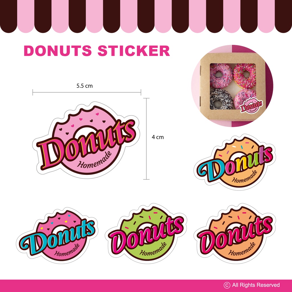 [90PCS] Handmade sticker/Thank you sticker/Bakery Sticker/Donuts ...