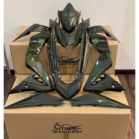 BIG BIKER BOY COVERSET RS150 V1 V2 V3 HIJAU LUMUT 2022 MAGICBOY TAMPAL | Shopee Malaysia