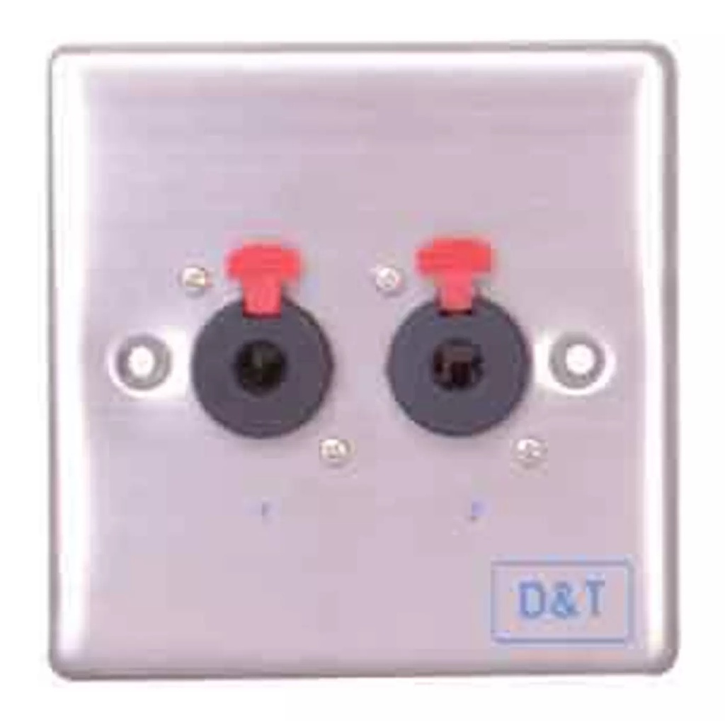 D&T Dual XLR 6.3mm Locking Microphone Female Mono Socket Wall Mount ...