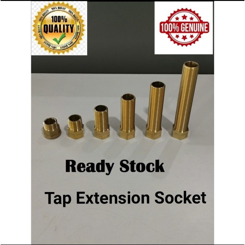 **Ready Stock** 1/2" Brass Water Tap Extension Socket / Hexagon ...
